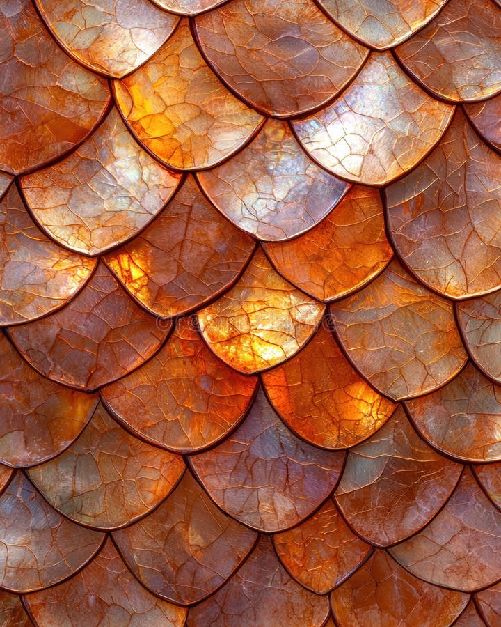 Abstract Pattern of Overlapping Orange and Brown Scales Stock ...