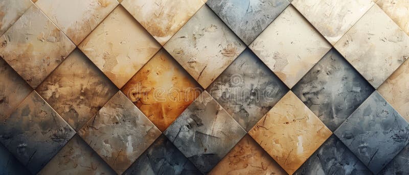 Abstract Pattern of Overlapping, Weathered, Diamond Shapes Stock ...