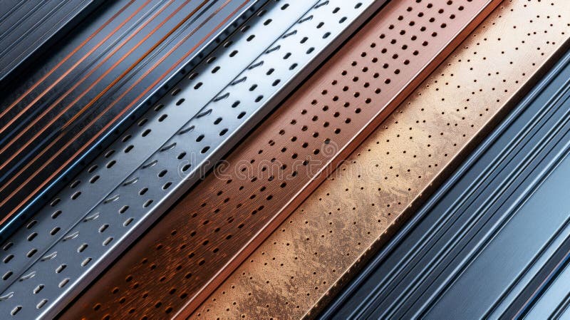 Abstract Pattern of Perforated Metal Panels in Various Colors ...