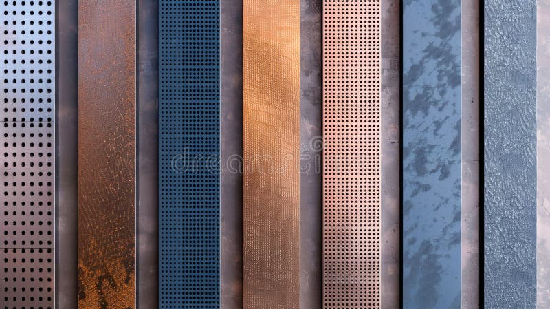 Abstract Pattern of Perforated Metal Panels in Various Colors ...