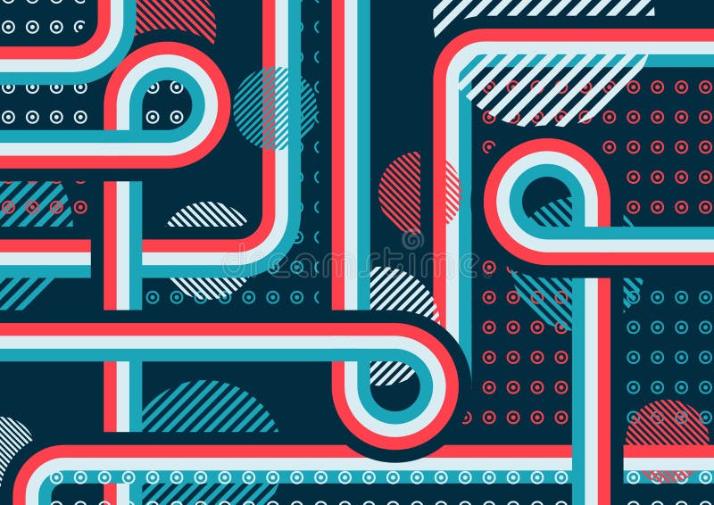 Abstract Pattern of Perpendicular Lines and Circles. the Intersection ...