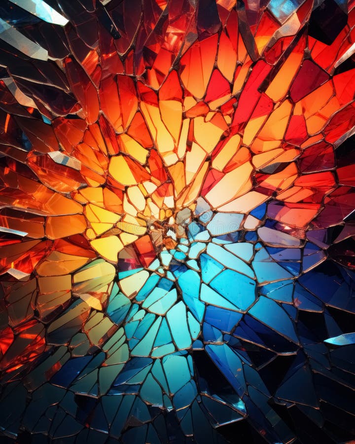 Abstract Pattern of Pieces of Colorful Broken Glass, Texture of Mosaic ...