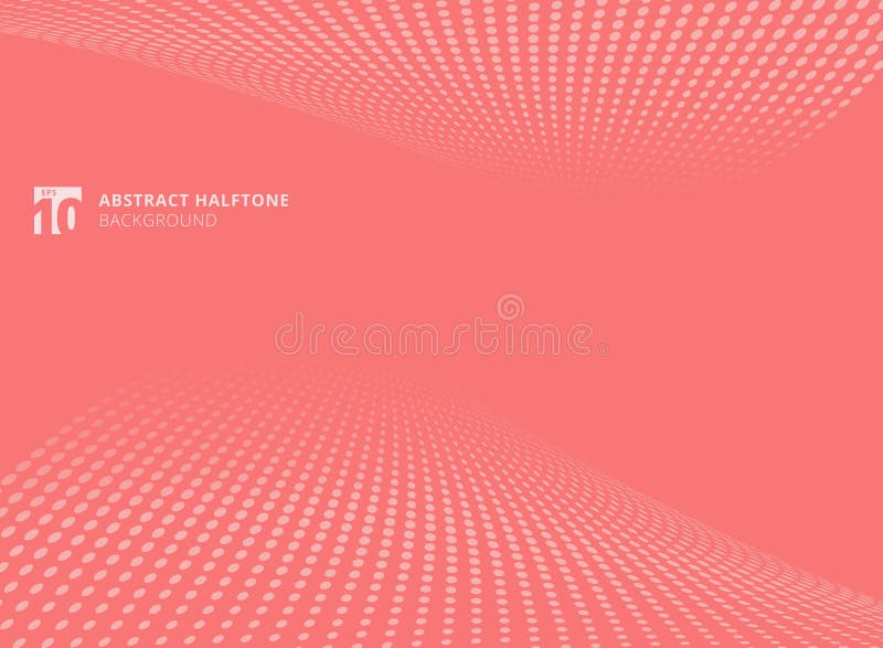 Abstract Pattern Pink Dots Coral Color Halftone Perspective Background ...