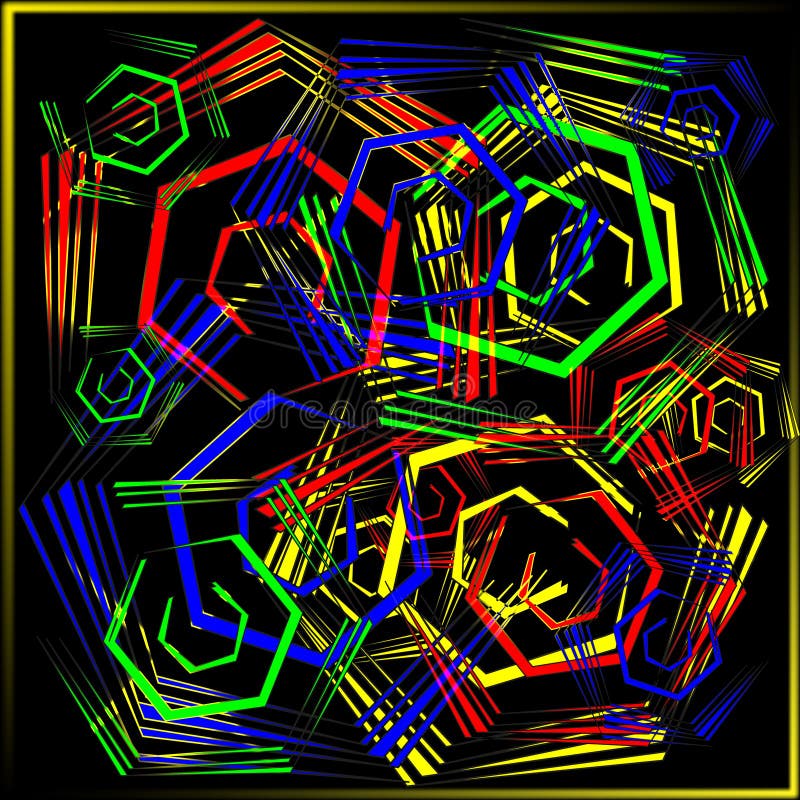 Abstract Pattern of Polygons in Neon Style. Stock Vector - Illustration ...