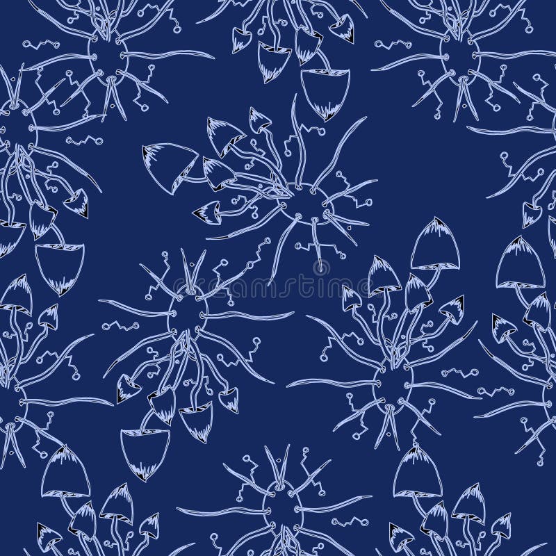 Abstract Pattern Psilocybin Mushrooms Stock Vector - Illustration of ...