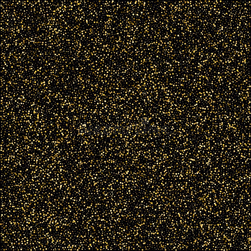 Abstract Pattern of Random Falling Gold Dots on Black Background Stock ...
