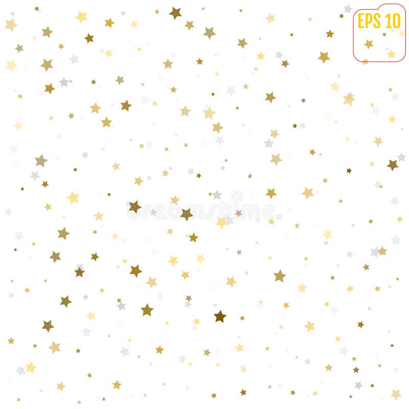 Seamless Pattern with Golden and Silver Glittering Stars. Gold Seamless ...