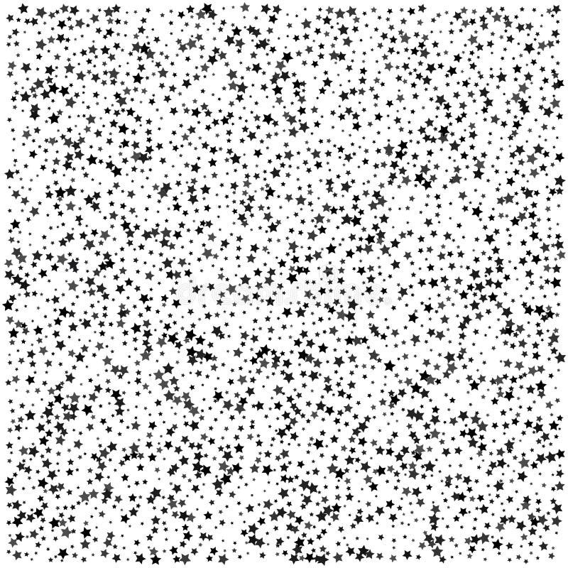 Abstract Pattern Of Random Falling Silver Stars On White Stock Vector