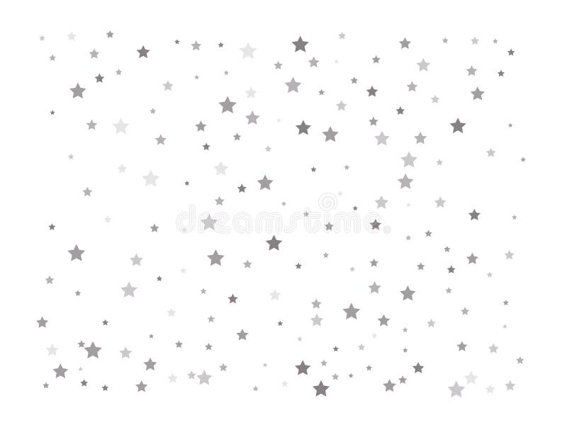 Random Falling Silver Stars Stock Vector Illustration Of Round Paper