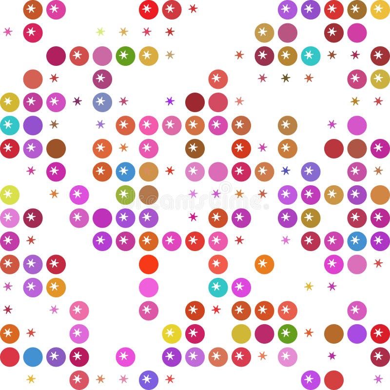 Abstract Pattern with Randomly Scattered Shapes Stock Illustration ...