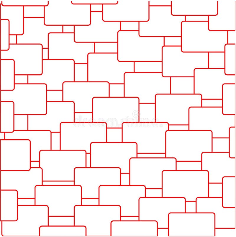 Abstract Pattern Of Rectangles With A Red Frame On A White Background