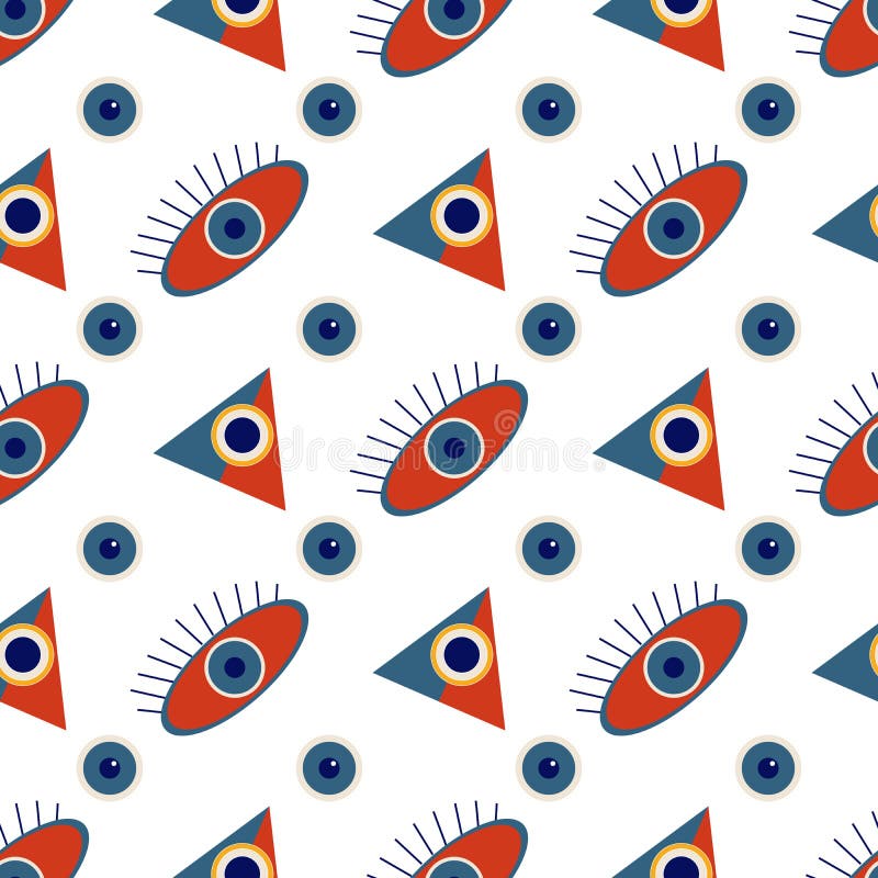 Abstract Pattern of Red Eye and Triangle Stock Vector - Illustration of ...