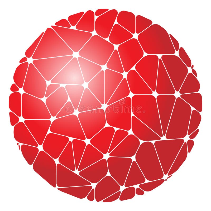 Abstract Pattern of Red Geometric Elements Grouped in a Circle. Stock ...