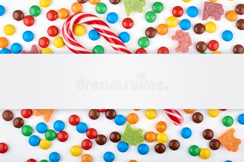 Abstract Pattern with Round Color Candy on Background. Colorful Sweets ...