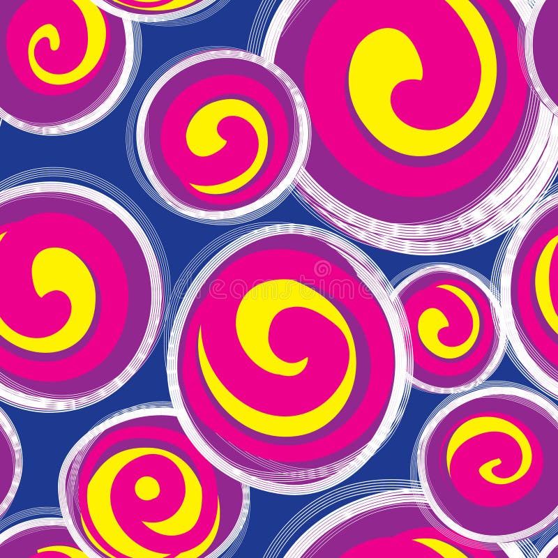 Abstract Pattern with Round Shape Forms in Retro Style. Seamless Stock ...