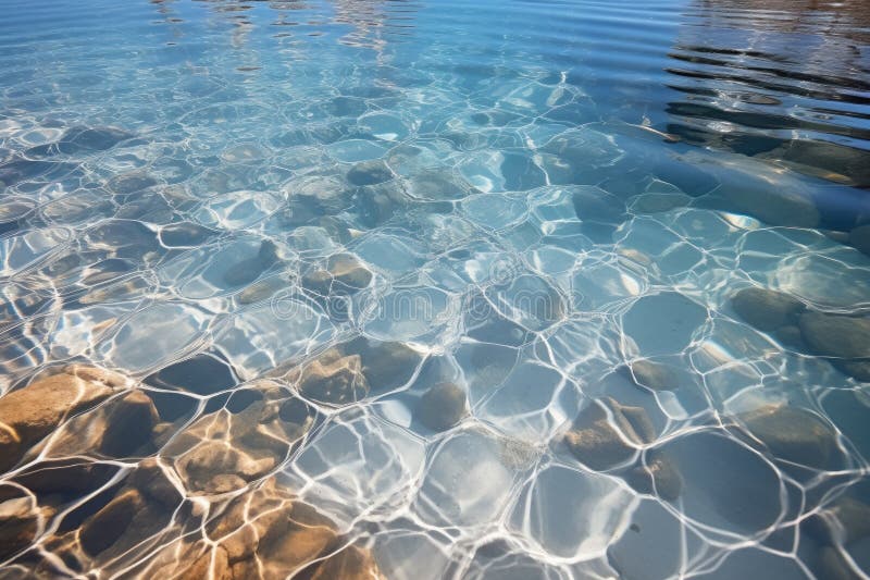 Abstract Pattern of Salt Crystals on the Lagoon Bed, Visible through ...