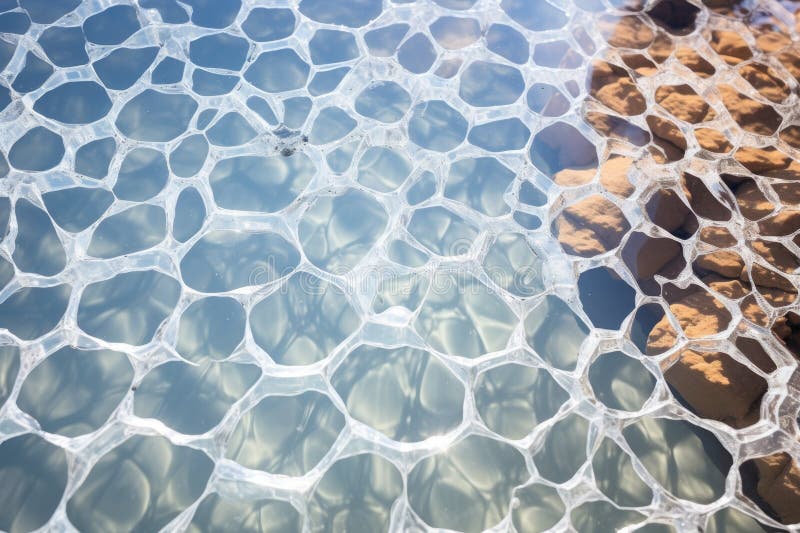 Abstract Pattern of Salt Crystals on the Lagoon Bed, Visible through ...