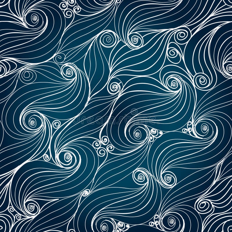 Japanese Great Wave Seamless Pattern Background Stock Vector ...