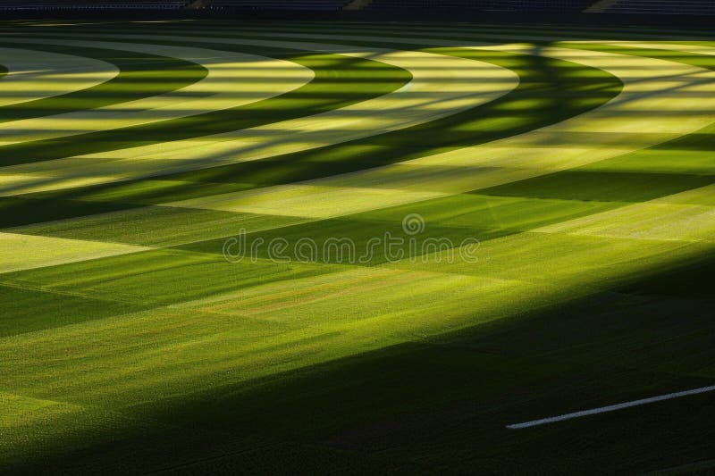 Abstract Pattern of Shadows and Sunlight on a Pristine Soccer Field ...