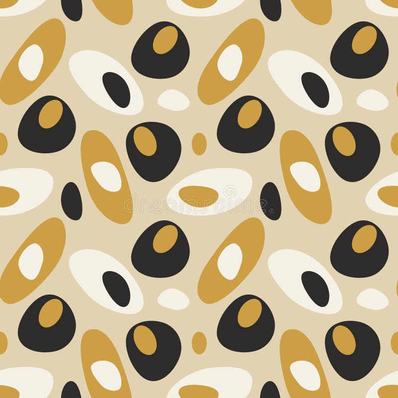 Abstract Pattern with Smooth Stones or Pebbles, Gold and Black. Stock ...