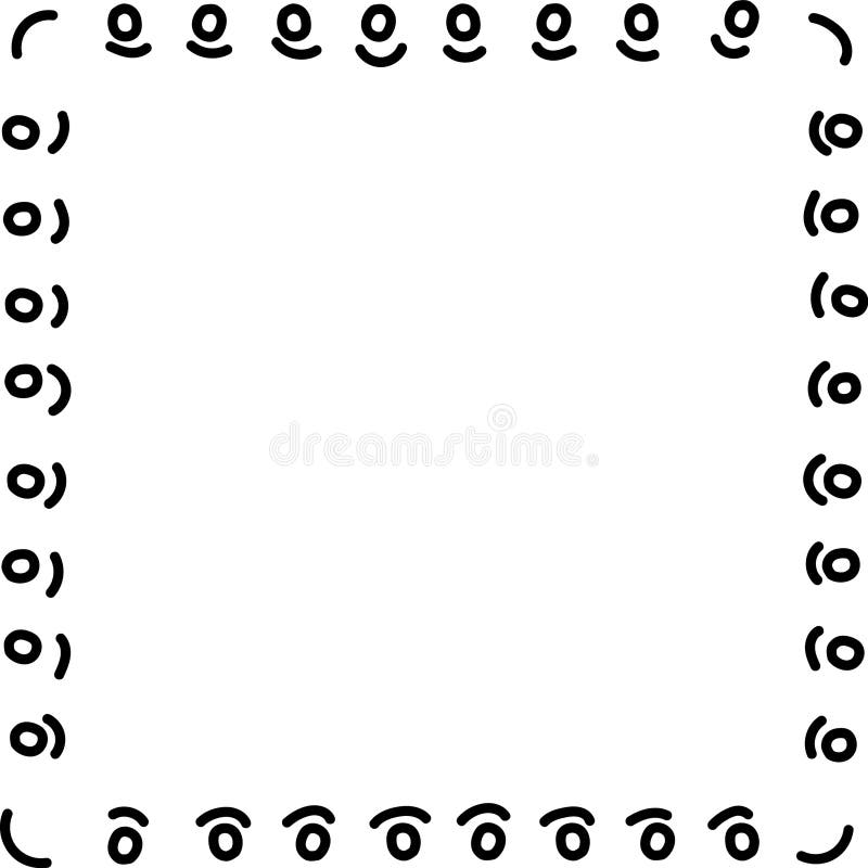Abstract Pattern Square Doodle Frame Stock Vector - Illustration of ...