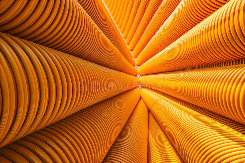 Abstract Pattern of Stacked Orange Pipes Stock Illustration ...