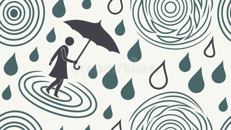 Abstract Pattern of Stylized Raindrops, Weather Background, Vector ...