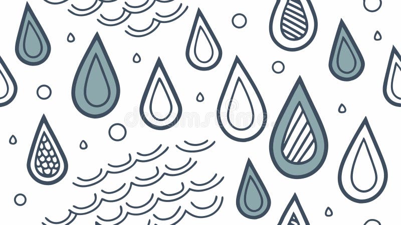 Abstract Pattern of Stylized Raindrops, Weather Design, Vector Design ...