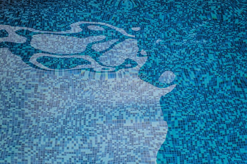 Abstract Pattern on Surface of Swimming Pool with Light Reflection and ...