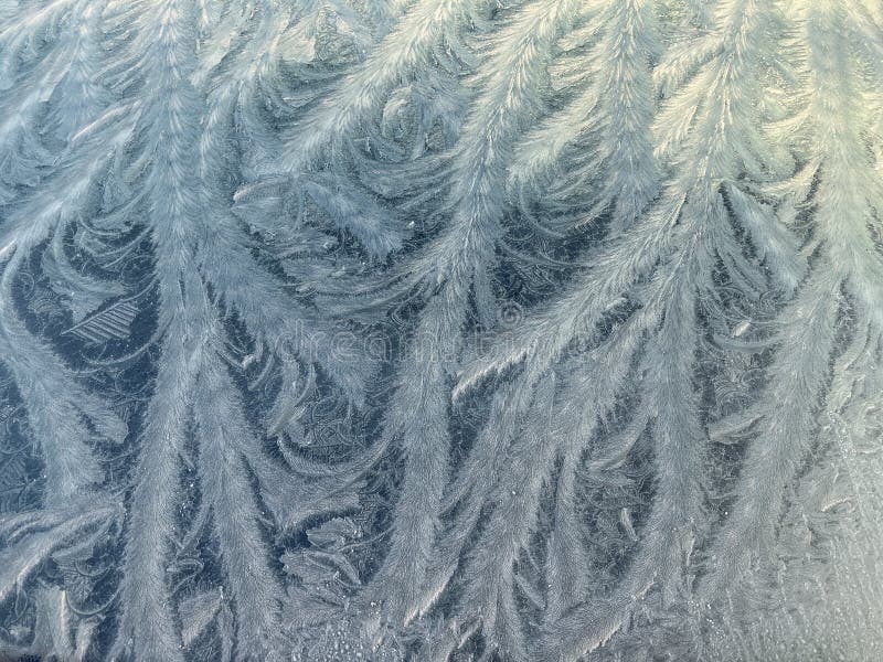 Hoar Frost on Glass, Abstract Natural Pattern Stock Photo - Image of ...