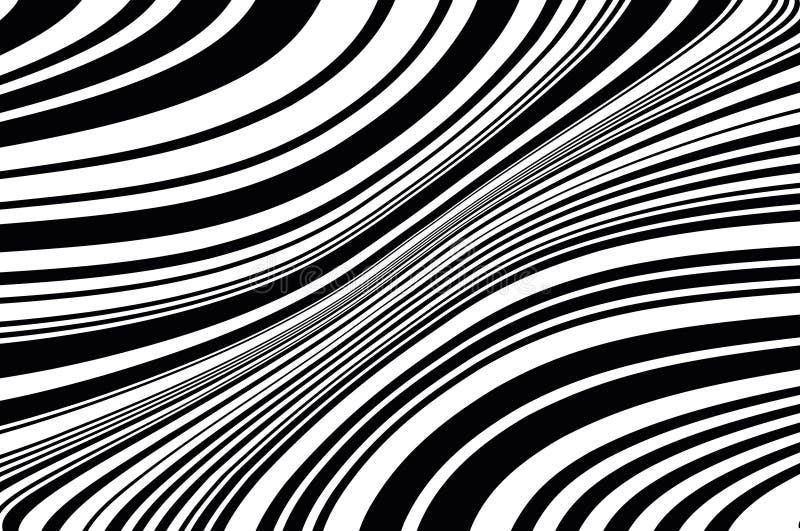 Abstract Pattern. Texture with Wavy, Curves Lines. Optical Art ...