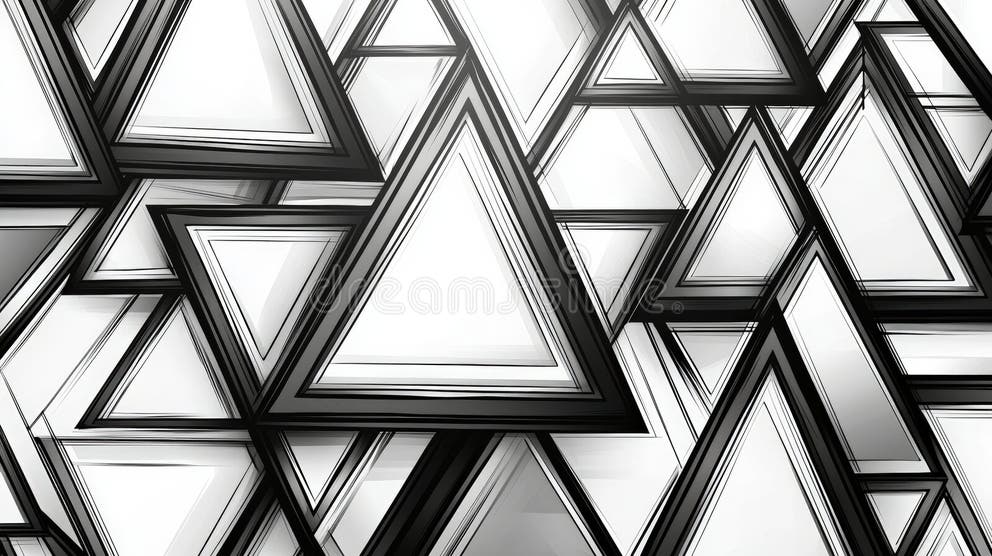 Abstract Pattern of Triangles in Monochrome Color Scheme for Modern ...
