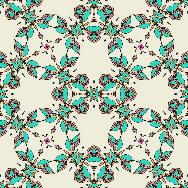 Turquoise and Purple Circular Abstract Pattern Design. Stock ...