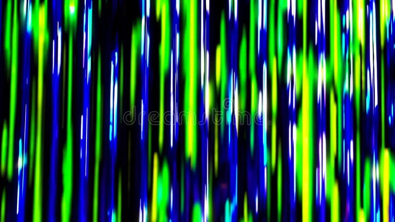 Abstract Pattern of Vertical Neon Lights in Green and Blue Shades ...