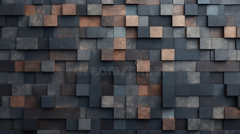Abstract Pattern Wall Background with Dark Metallic Black Gray Square ...