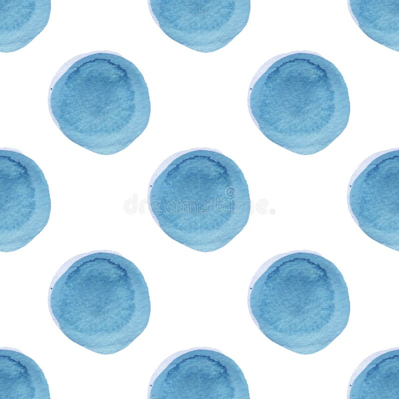 Abstract Pattern with of Watercolor Circles in Shades Blue and White ...
