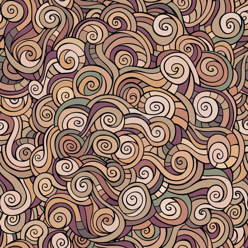 Abstract Pattern Waves and Curls Stock Vector - Illustration of fashion ...