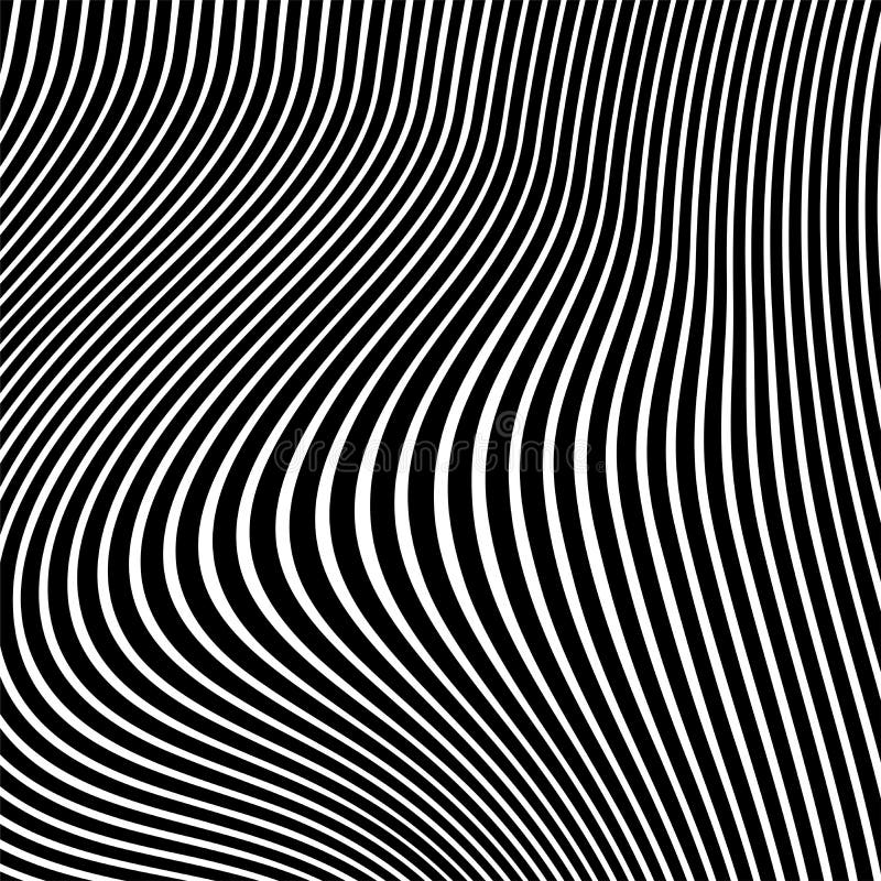Abstract Pattern of Wavy Stripes or Rippled 3D Relief Black and White ...