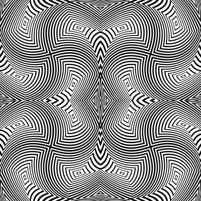 Abstract Pattern of Wavy Stripes or Rippled 3D Relief Black and White ... Abstract Pattern of Wavy Stripes or Rippled 3D Relief Black and White ...