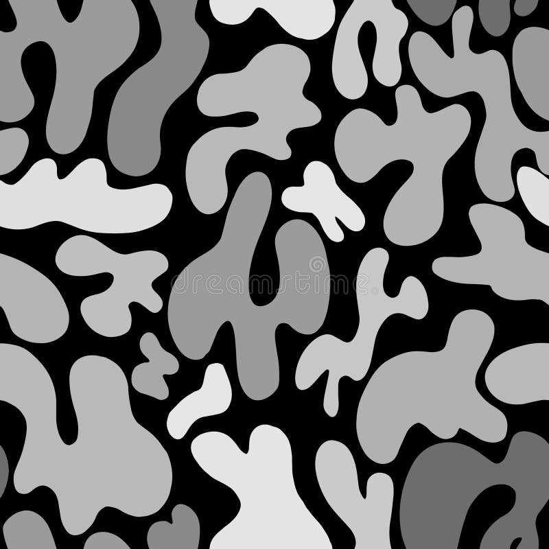 Abstract Pattern of White and Gray Spots on a Black Background.a Simple ...