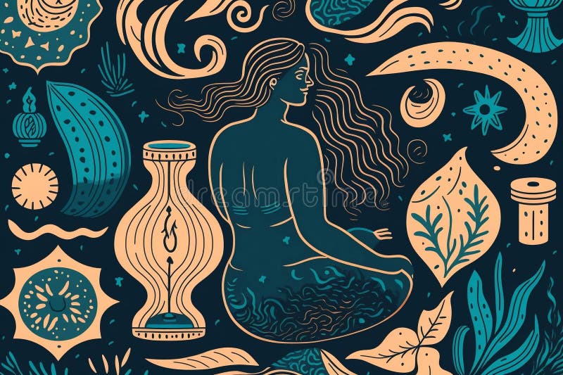 Abstract Pattern with Woman. Abstract Pattern Wallpaper Art. Stock ...