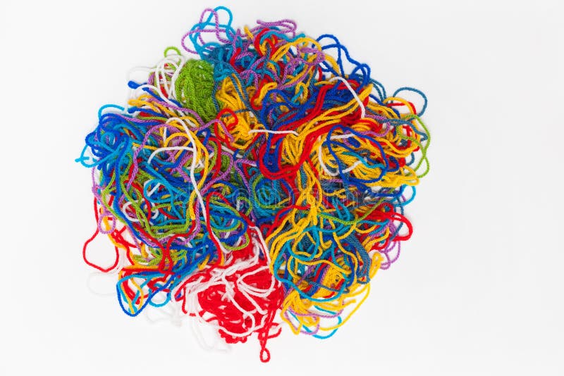 Abstract Pattern of Yarn, Color Threads Bunch Isolated on White Stock ...