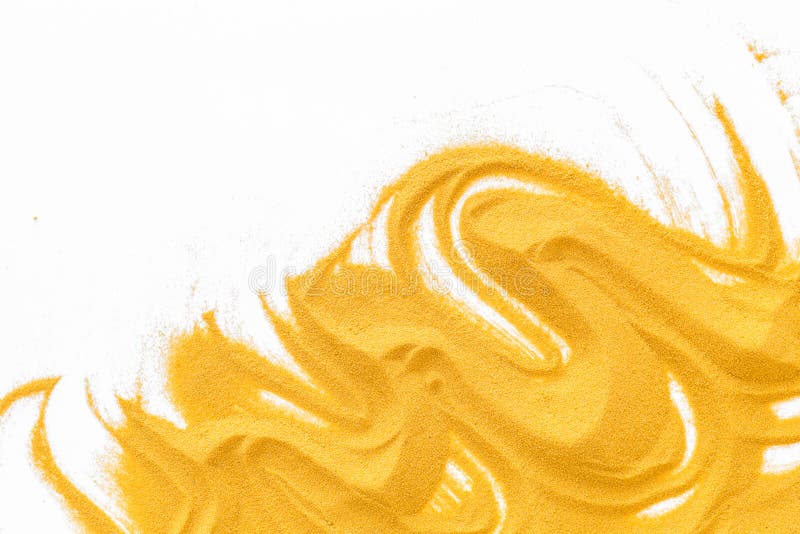 Abstract Pattern with Yellow Sand Texture on White Background Top View ...