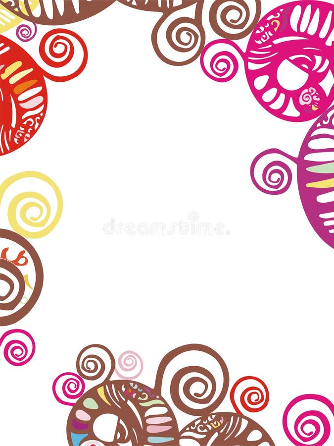 Abstract Patterned Decorative Border with Spiral S Stock Illustration ...