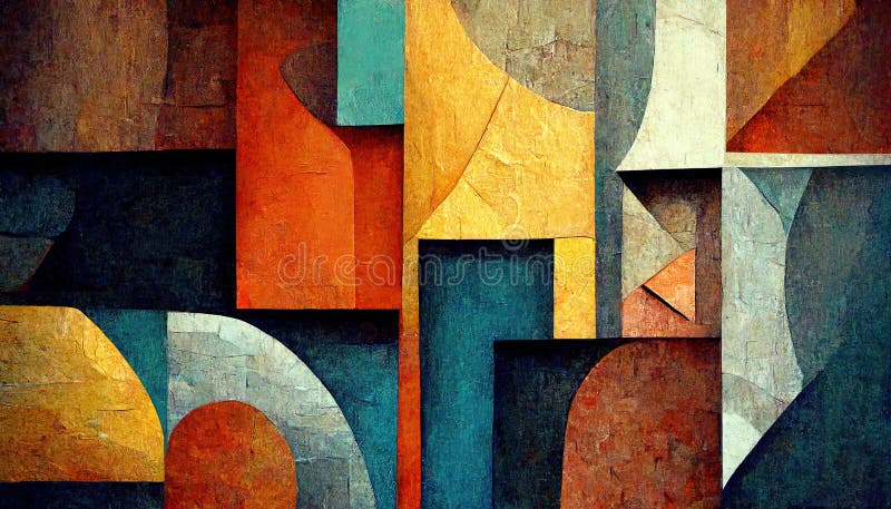 Abstract Patterned Picture with the Effect of Aging. Oil Painting ...