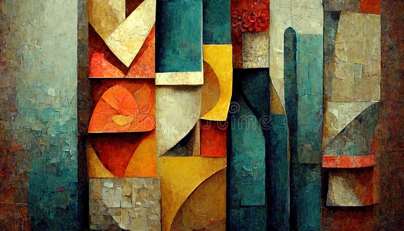 Geometric Pattern in Subdued Colors. Abstract Patterned Picture with ...