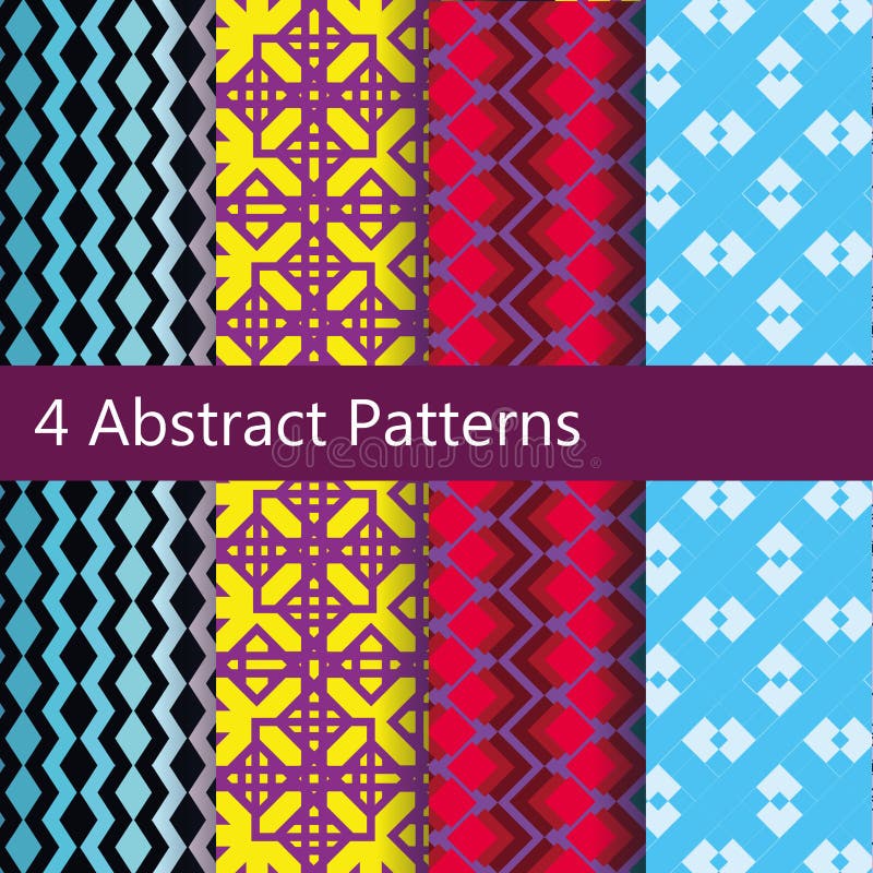 4 Abstract Patterns stock illustration. Illustration of vector - 56753523