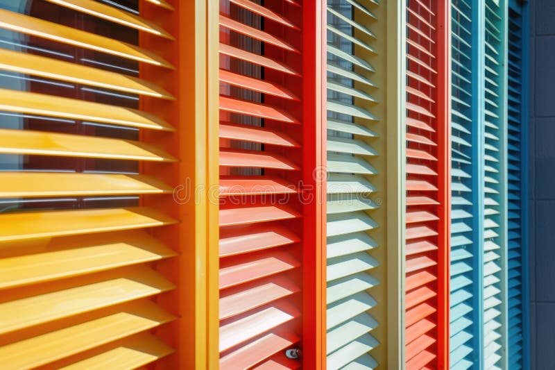 Abstract Patterns of Aluminum Louvers with Shadows in Afternoon ...