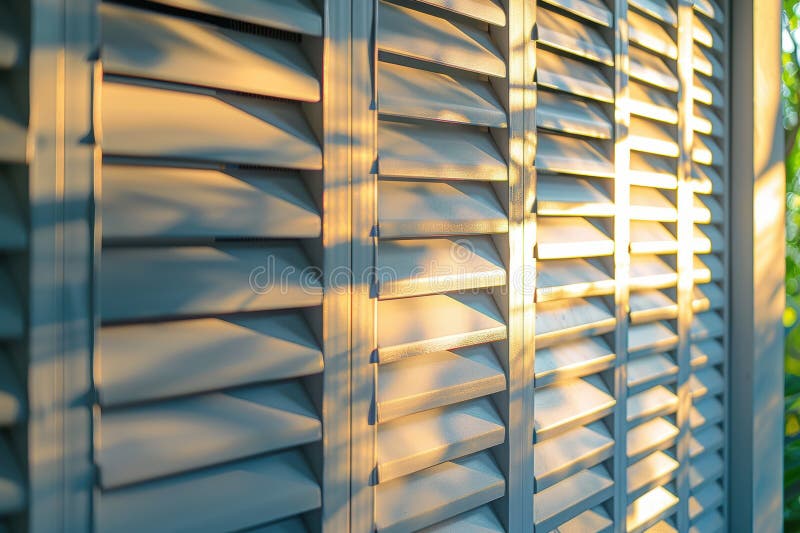 Abstract Patterns of Aluminum Louvers with Shadows in Afternoon ...