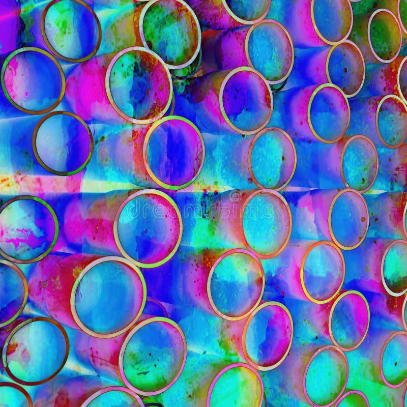 Abstract Patterns of Circles in Psychedelic Colours. Stock Photo ...